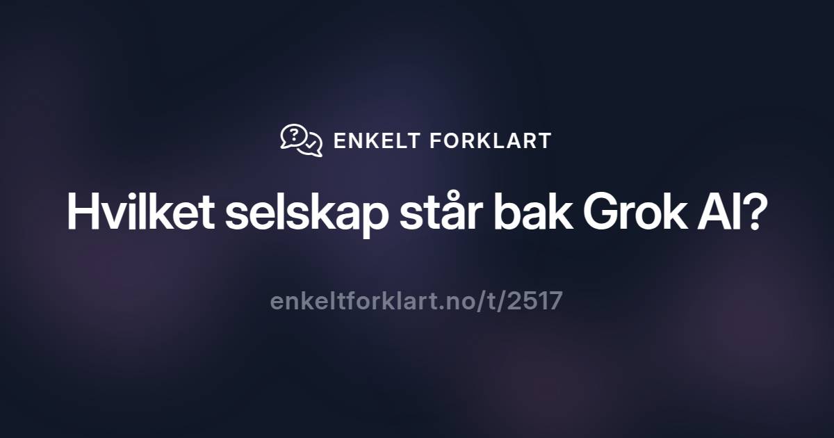 Hvilket selskap står bak Grok AI?