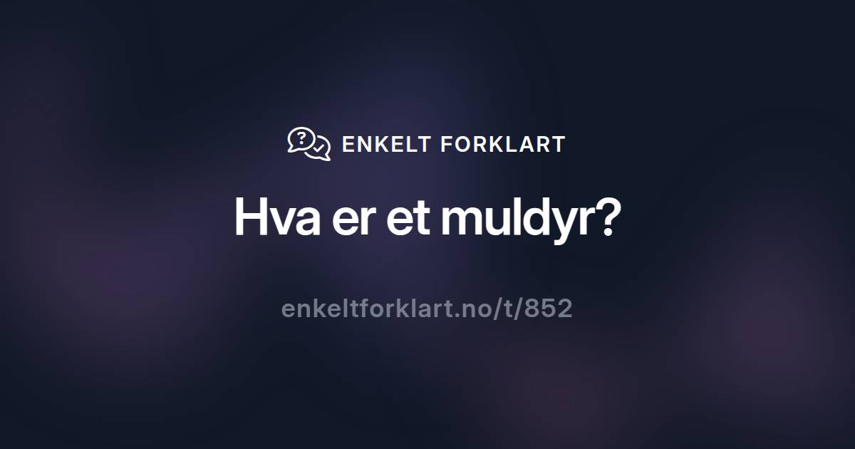Hva er et muldyr?